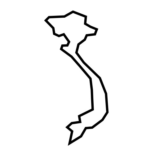 Vietnam simplified outline map Royalty Free Vector Image