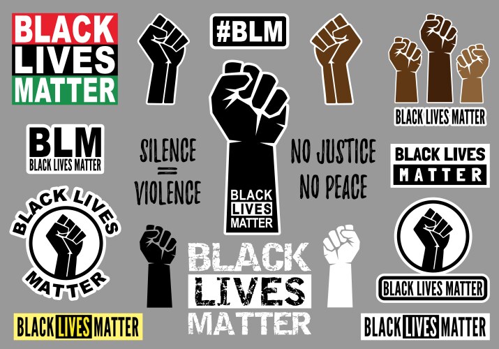 Protest poster with text black lives matter blm Vector Image
