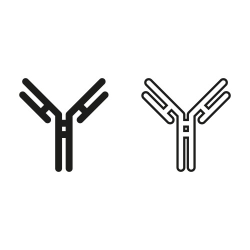 Antibody with dna icon Royalty Free Vector Image