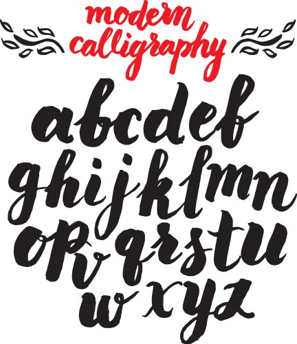 Abc alphabet watercolor calligraphy letters Vector Image