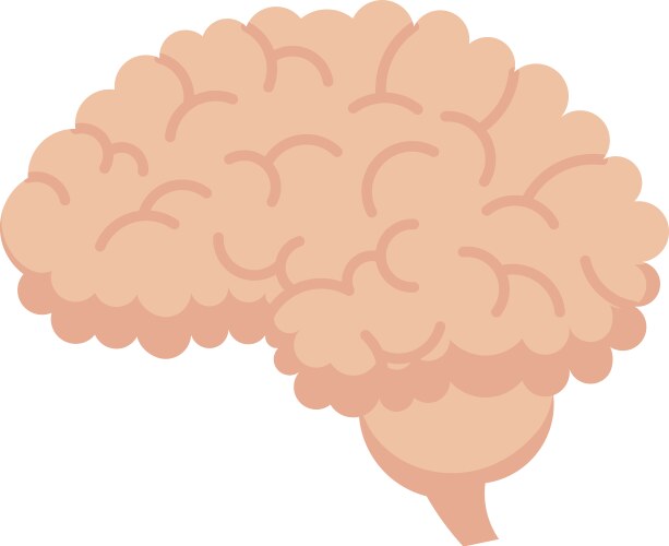 Human brain biology icon cartoon style Royalty Free Vector