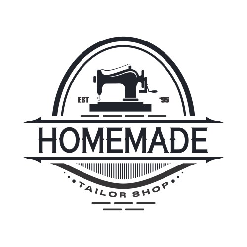 Tailor shop logo template tailoring concept Vector Image