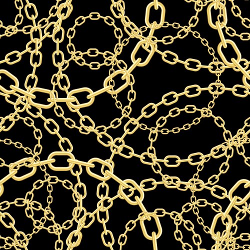Fashion seamless pattern golden chain on dark Vector Image