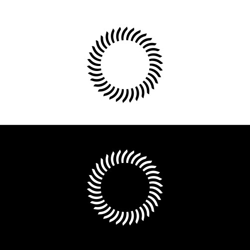 Black and white circle logo design unique Vector Image