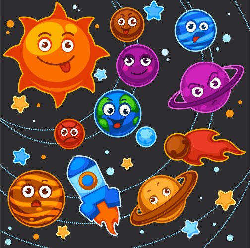Solar System Cartoon Vector Images (over 13,000)