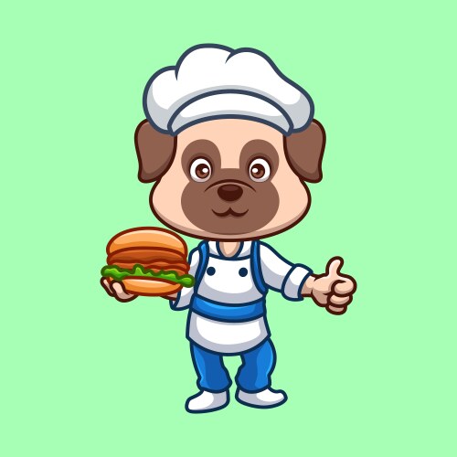 Chef pub dog cartoon Royalty Free Vector Image