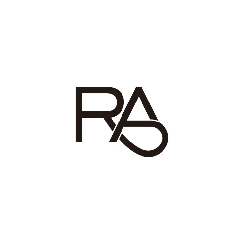 Letter ra triangle simple overlap logo Royalty Free Vector