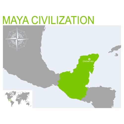 Map of the maya empire Royalty Free Vector Image