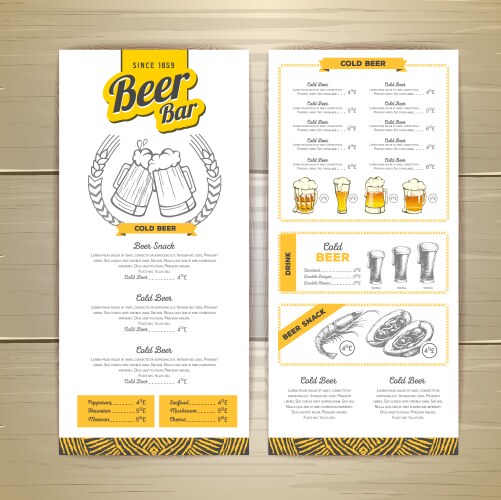 Cocktail bar menu template design Royalty Free Vector Image