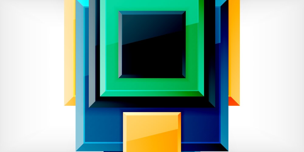 Shiny glossy metallic or plastic square design Vector Image