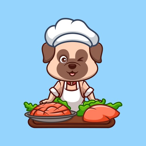 Chef pub dog cartoon Royalty Free Vector Image