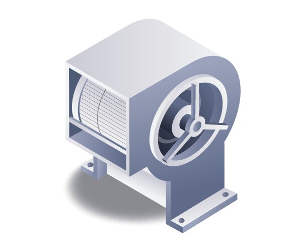 Industrial air blower filter hvac system flat Vector Image