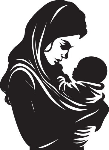 Modest maternity traditional hijab woman Vector Image