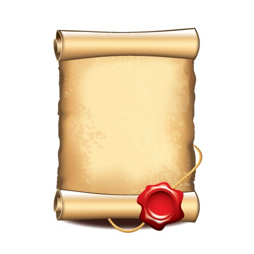 Antique historical paper scroll document Vector Image