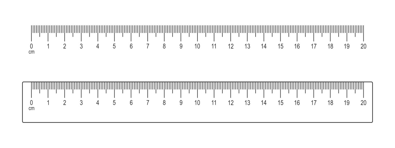 Real ruler at 15 cm from top scale 1 Royalty Free Vector