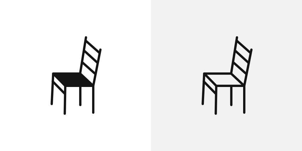 Chair icon set simple retro school symbol Vector Image