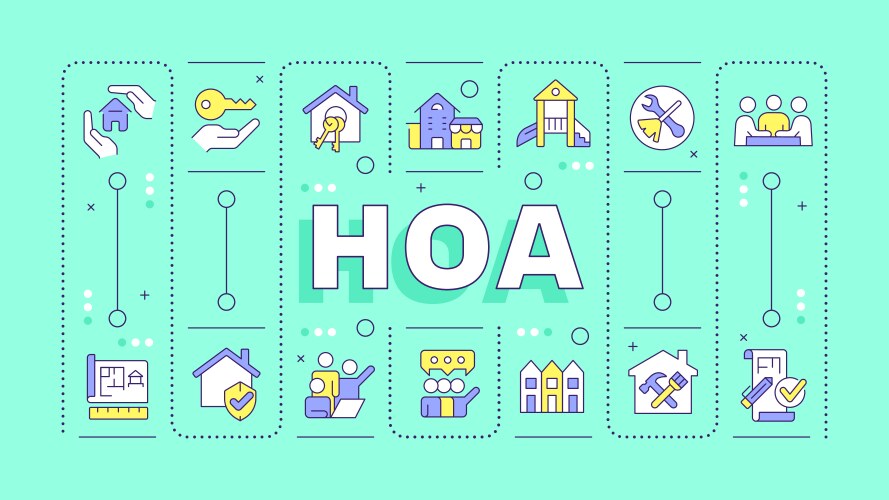Hoa teal word concept Royalty Free Vector Image