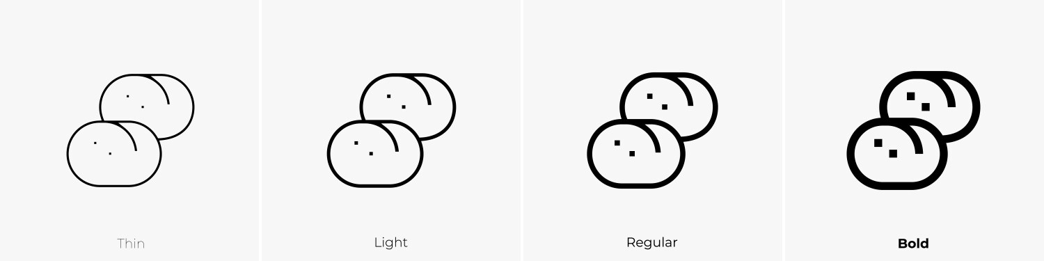 Cartoon icon thin light regular and bold style Vector Image