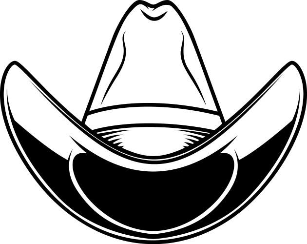 Cowboy hat front view template Royalty Free Vector Image