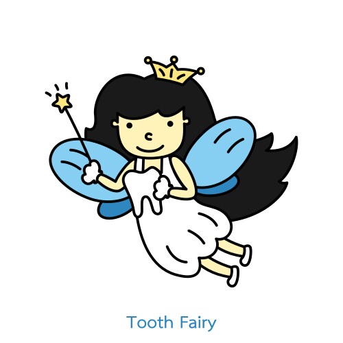 Tooth fairy icon flat thin Royalty Free Vector Image
