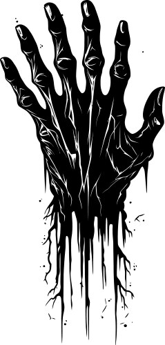Wretched writhing logo design with zombie hands Vector Image