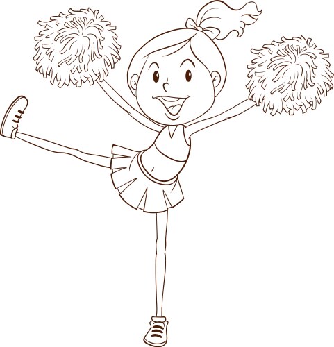 Cheerleader Drawing Sketches Vector Images (over 150)
