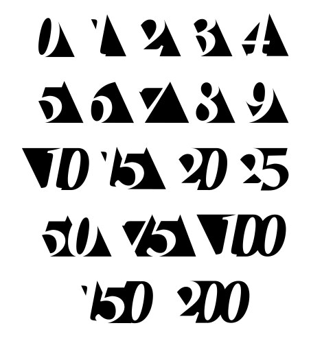 Numbers symbols icons signs black and white set Vector Image