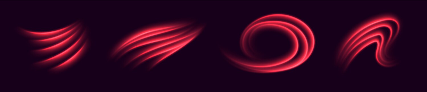 Red light trails glowing motion effect hot air Vector Image