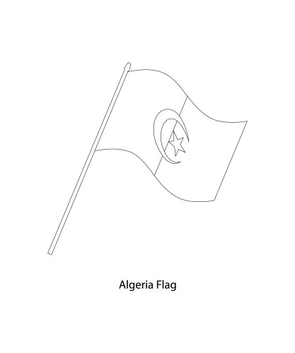 Algeria flag coloring page Royalty Free Vector Image