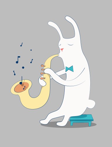 Cute cartoon saxophone musical character showing Vector Image