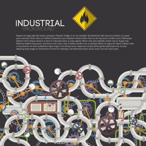Industrial machinery horizontal banners Royalty Free Vector