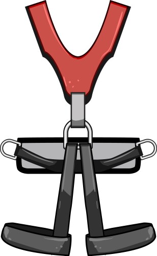Gear climbing harnesses cartoon Royalty Free Vector Image