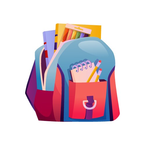 Blue school bag icon isometric 3d style Royalty Free Vector