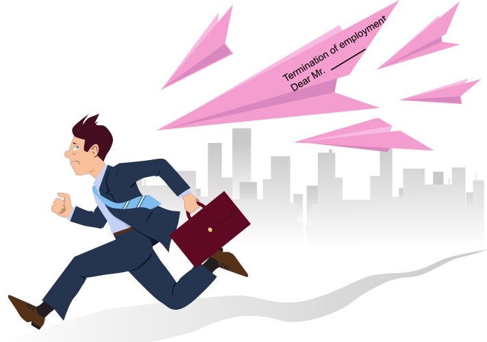 Fired from job flat cartoon Royalty Free Vector Image