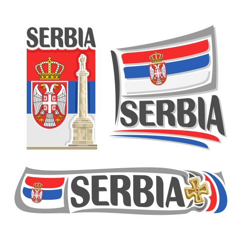 Small coat arms serbia Royalty Free Vector Image