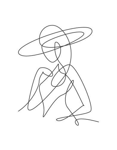One single line drawing woman beauty abstract Vector Image