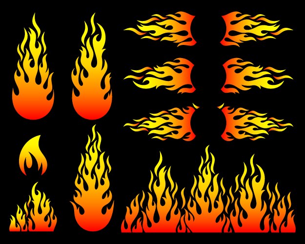 Cartoon fire flame sheet sprite animation Vector Image
