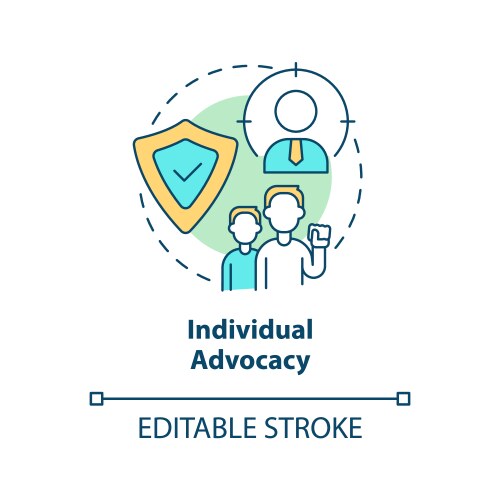 Individual advocacy turquoise concept icon Vector Image Individual advocacy turquoise concept icon Vector Image