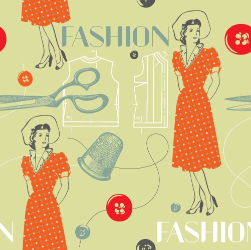 Vintage fashion pattern background Royalty Free Vector Image