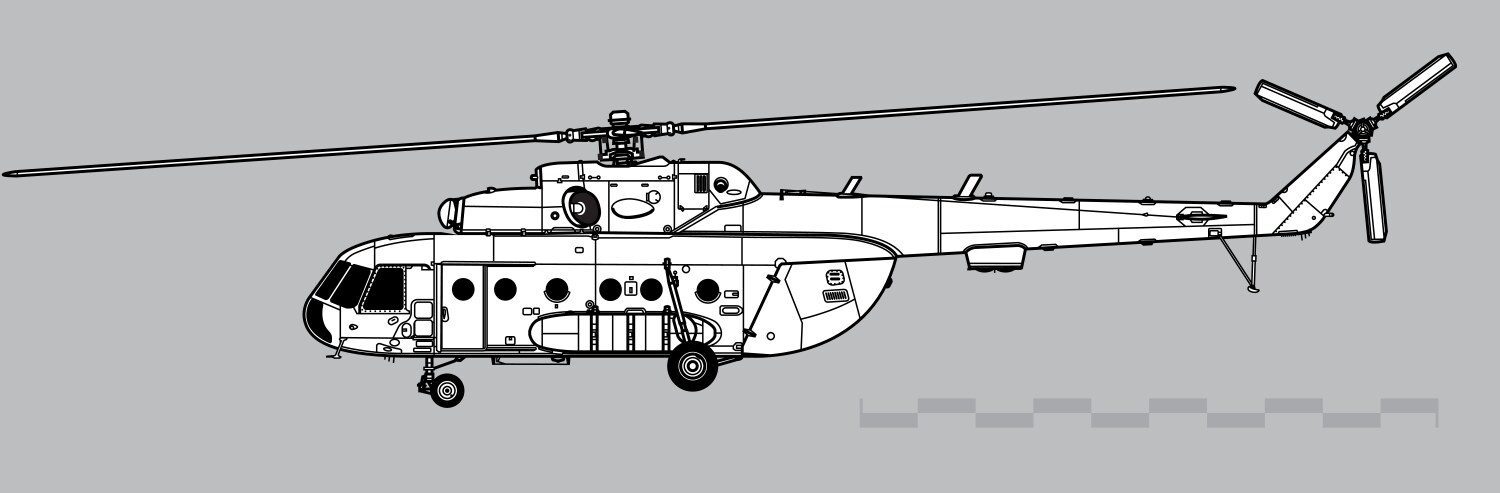 Mi-8 helicopter Royalty Free Vector Image - VectorStock