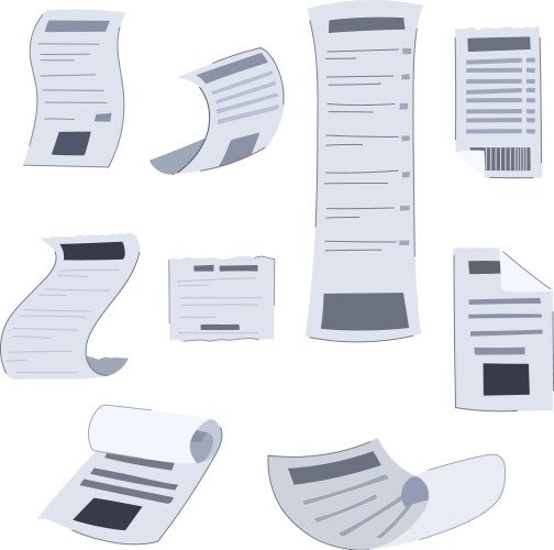 Paper receipt cartoon Royalty Free Vector Image