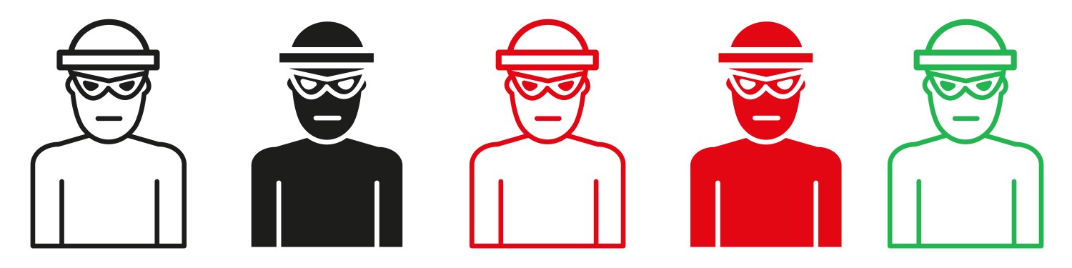 Robber icon depicting criminal activity and theft Vector Image