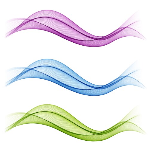 Set of color wave Royalty Free Vector Image - VectorStock