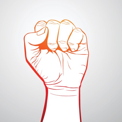 Raised fist held in protest Royalty Free Vector Image