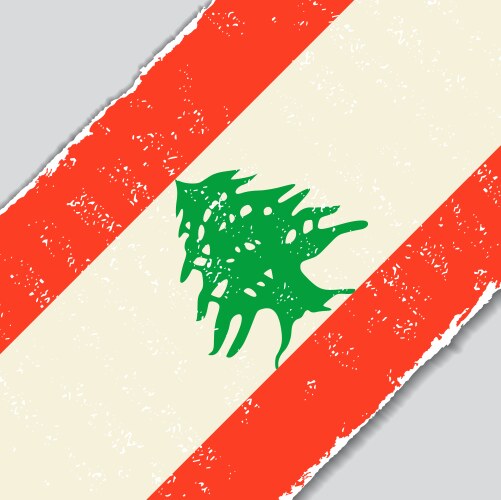 Lebanon flag map chaotic particles pattern Vector Image