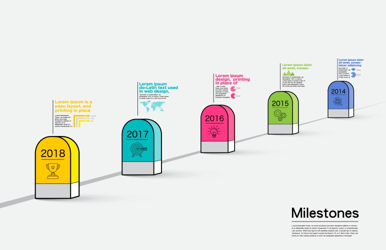 Timeline process milestone business strategy Vector Image