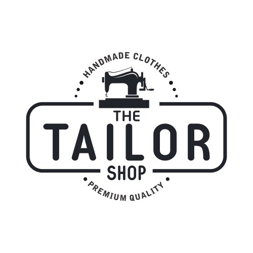Tailor shop logo template tailoring concept Vector Image