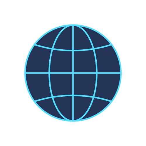 Y2k wireframe earth logo Royalty Free Vector Image