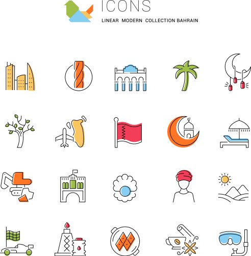 Buildings icons Royalty Free Vector Image - VectorStock