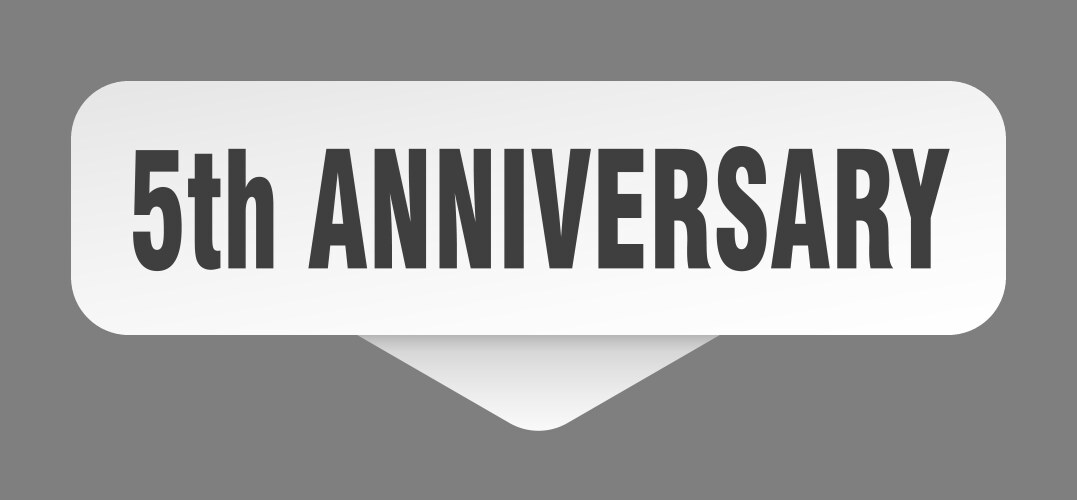 5th anniversary sticker sign Royalty Free Vector Image